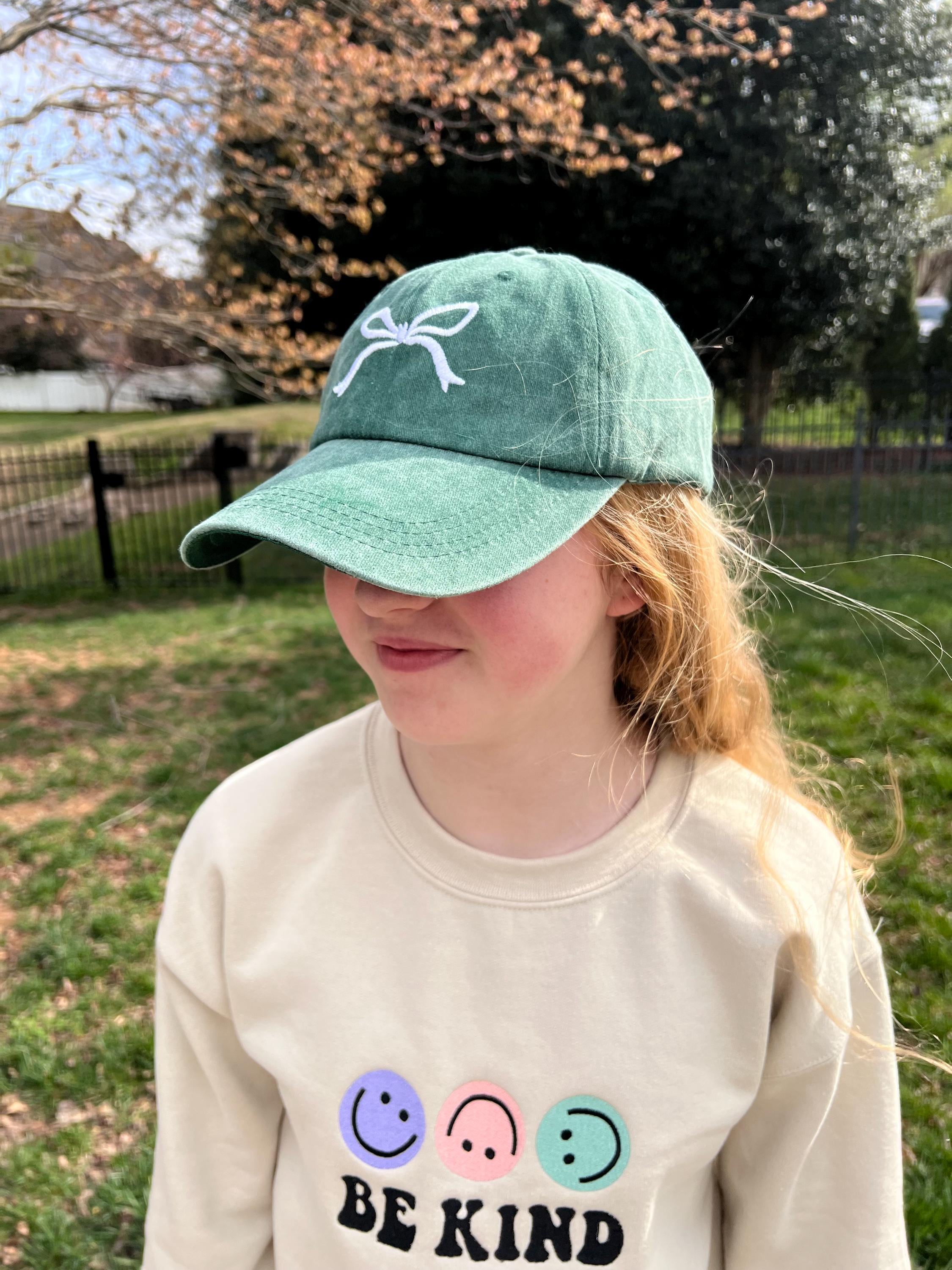 Embroidered Coquette Bow Hat Cute Charming Baseball Cap Girly ...