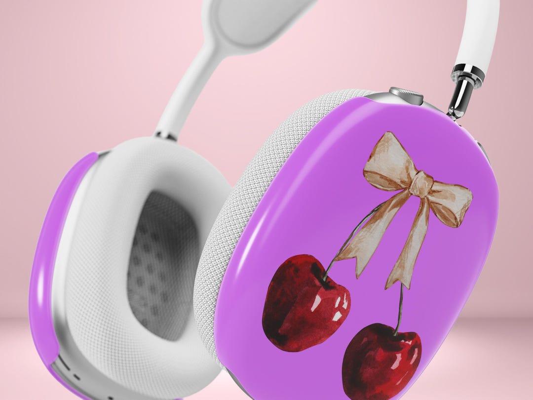 Coquette Bow Cherry AirPod Max Headphone Case | Raspberry Pink AirPod ...