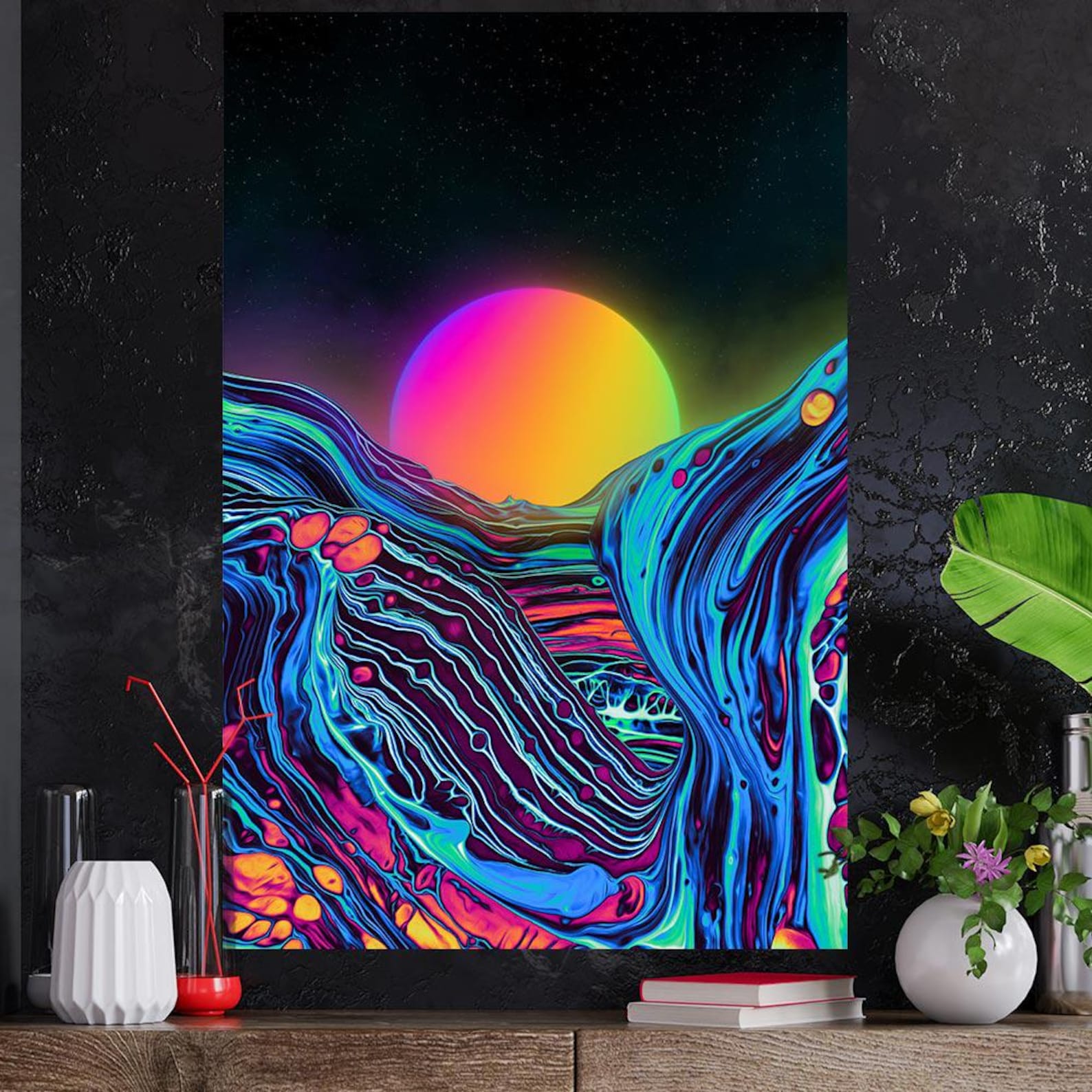 Trippy Psychedelic Poster Wall Art Decor - Plexiglass Wall Art - Etsy