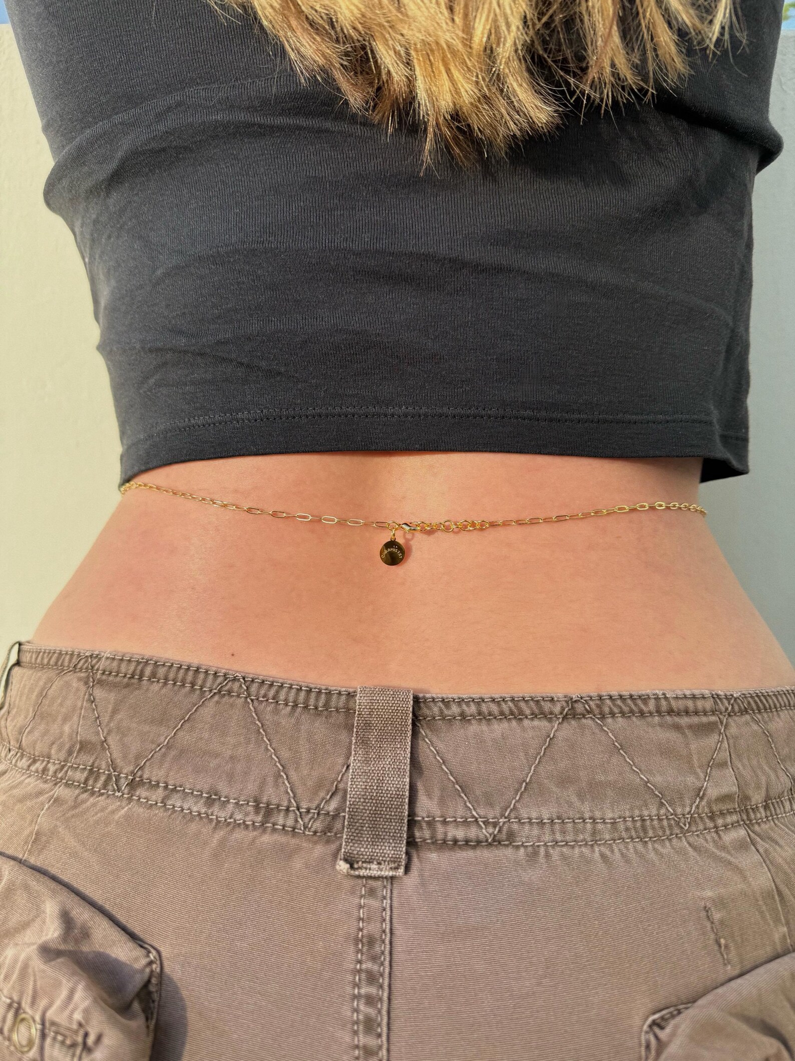 Personalized Gold Plated Belly Chain With Customizable Charms - Etsy
