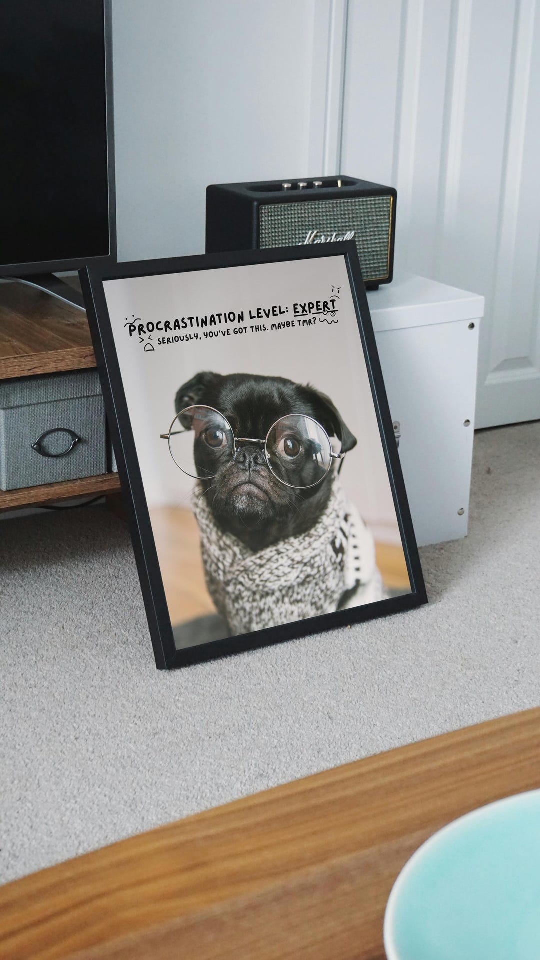 Procrastination Level: Expert Poster | Funny Poster | Dog Lover | Gift ...