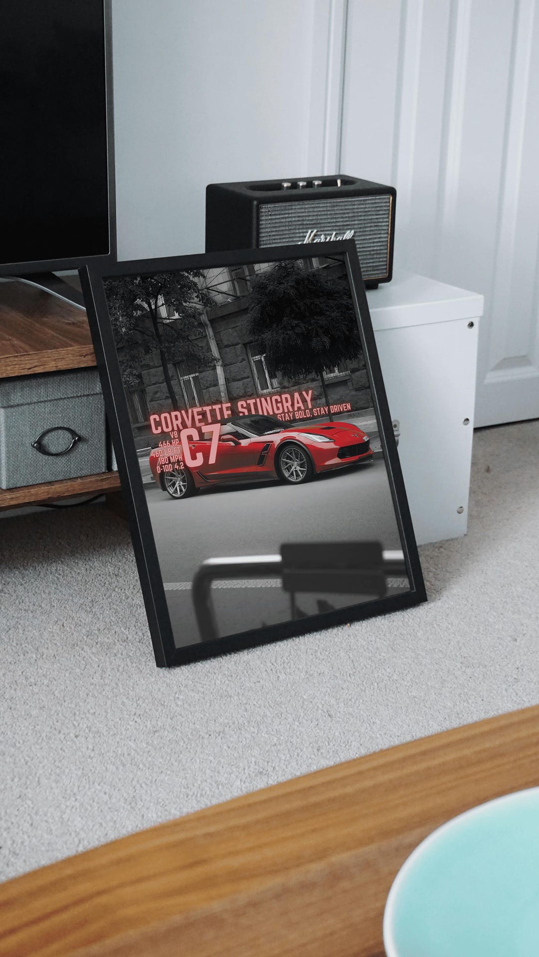 Corvette Stingray C7 Poster Stay Bold, Stay Driven Motivational Quote ...