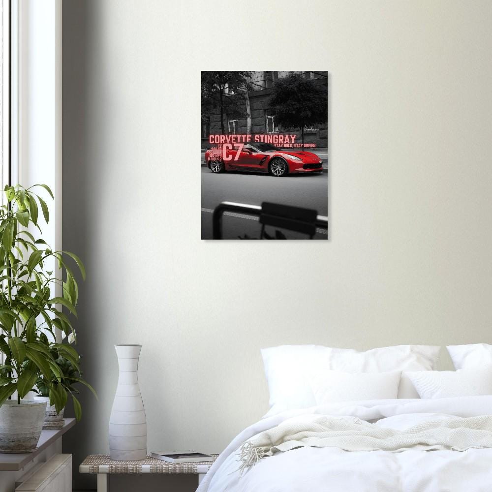 Corvette Stingray C7 Poster Stay Bold, Stay Driven Motivational Quote ...