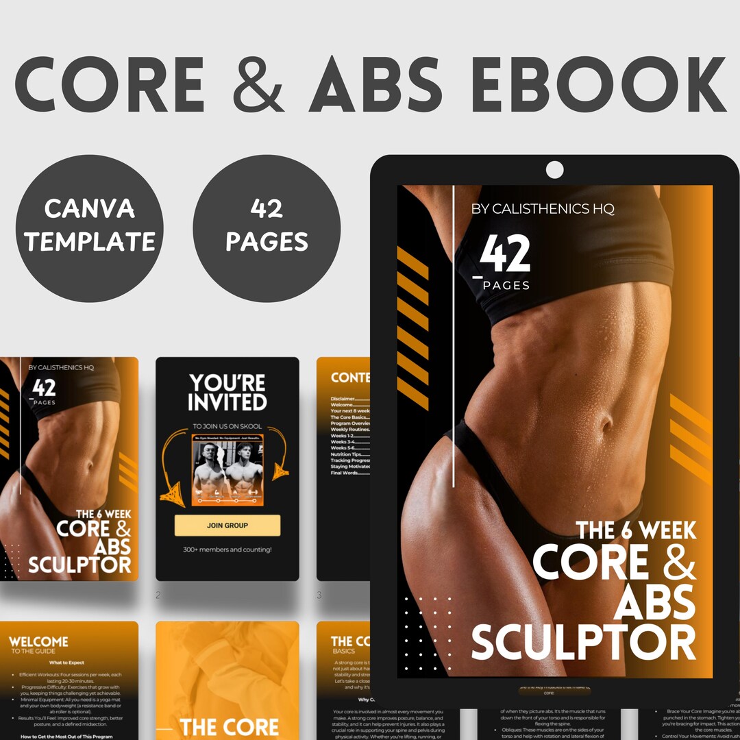 6 Week AB WORKOUT Plan - Get a Flat Stomach With No Equipment Core Abs Exercises for Women - Etsy