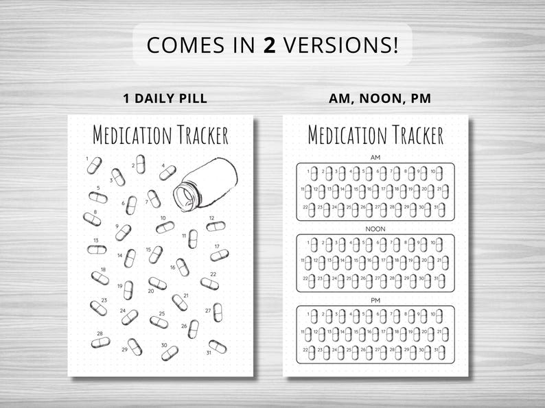 Medication Monthly Tracker, PRINTABLE Journal Page, Medication Tracker ...