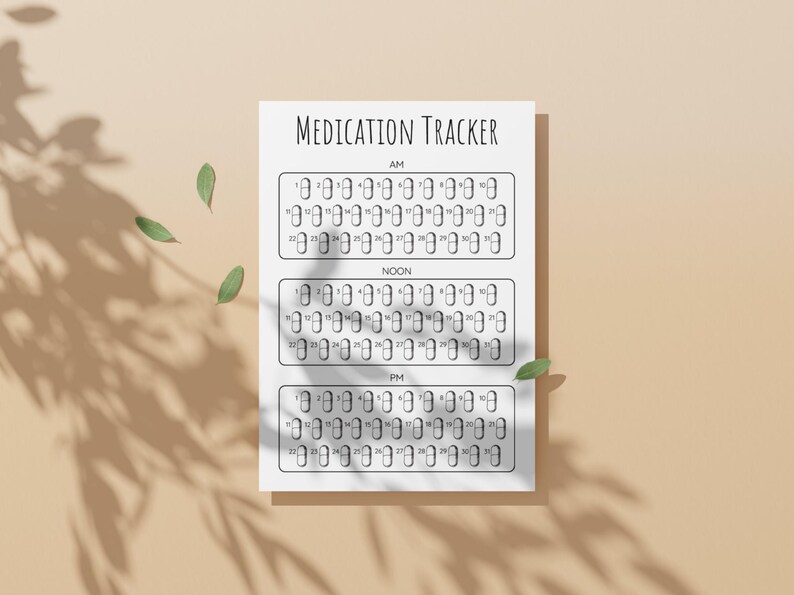 Medication Monthly Tracker, PRINTABLE Journal Page, Medication Tracker ...