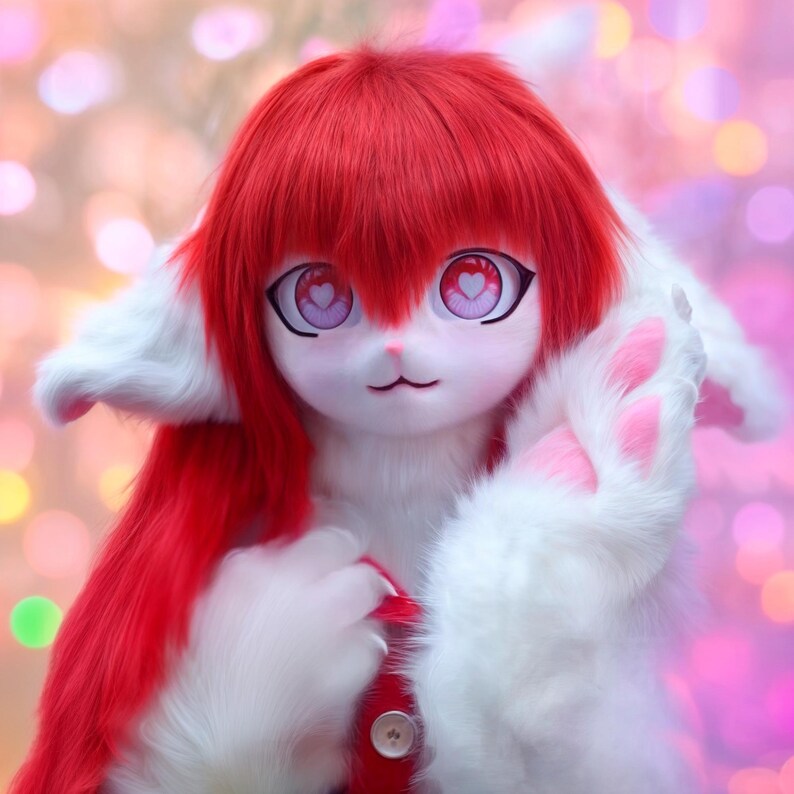 Furry Head Kigurumi Cat, Beige Long Hair, Fursuit Kig Kitty Cosplay ...