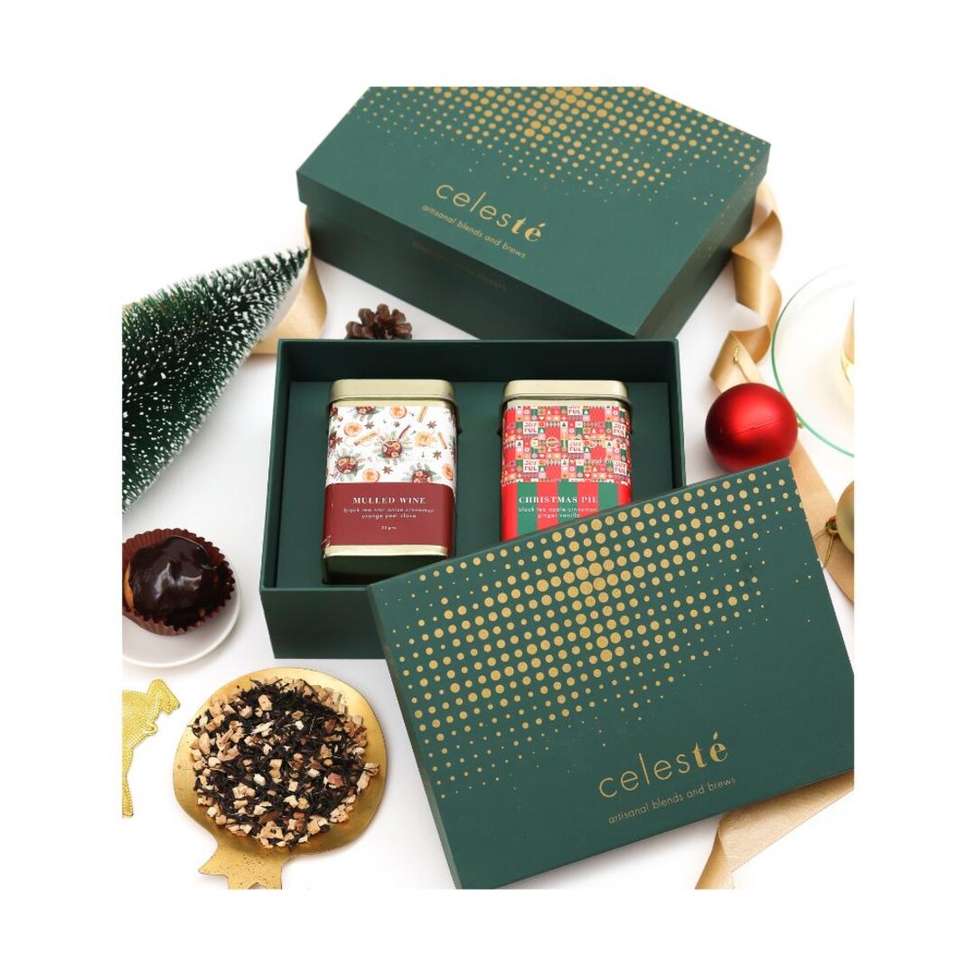 Celeste Christmas Tea Gift Box Artisanal Loose Leaf Blends, Perfect ...