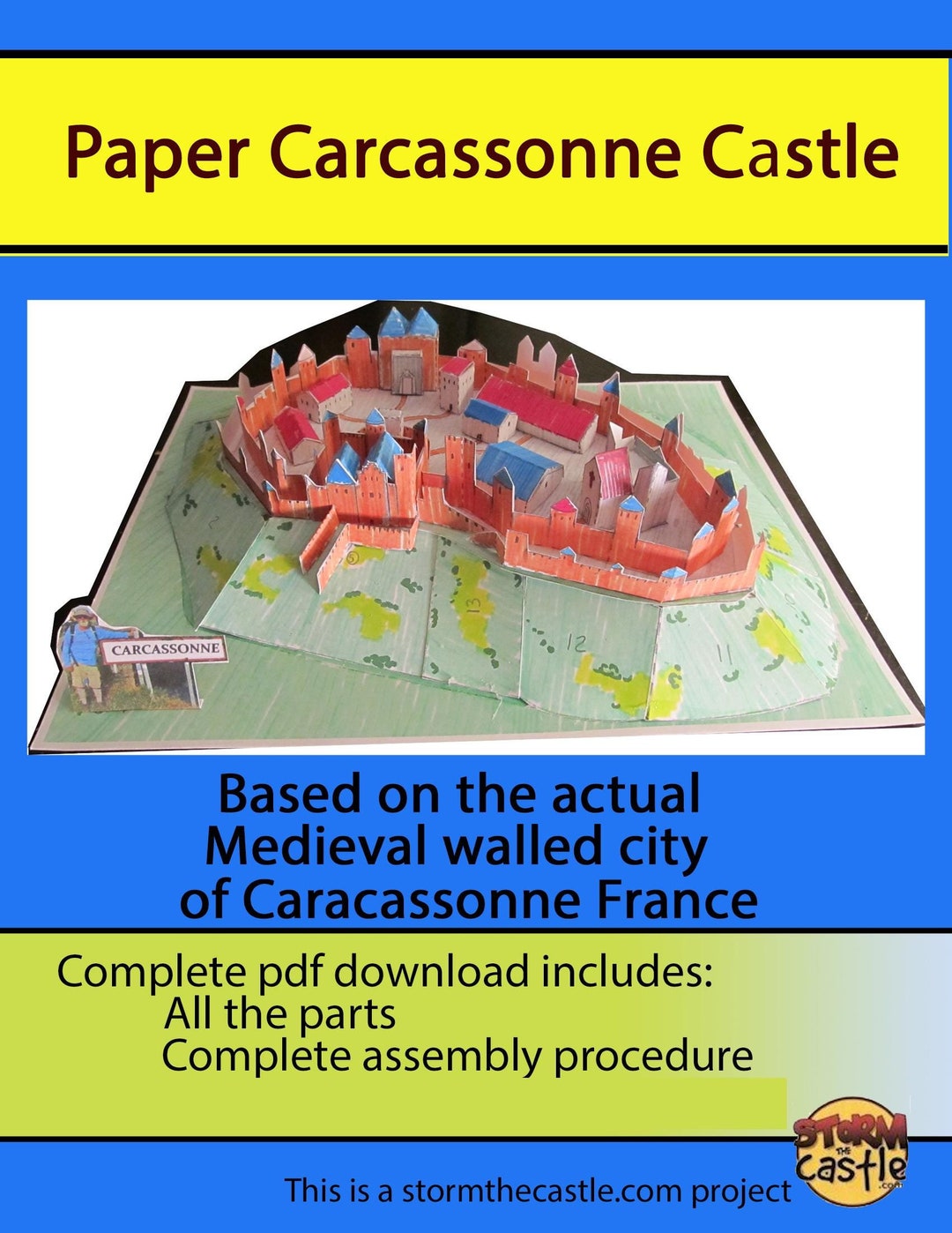 Paper Castle - Carcassonne Medieval Walled Castle and City in France ...