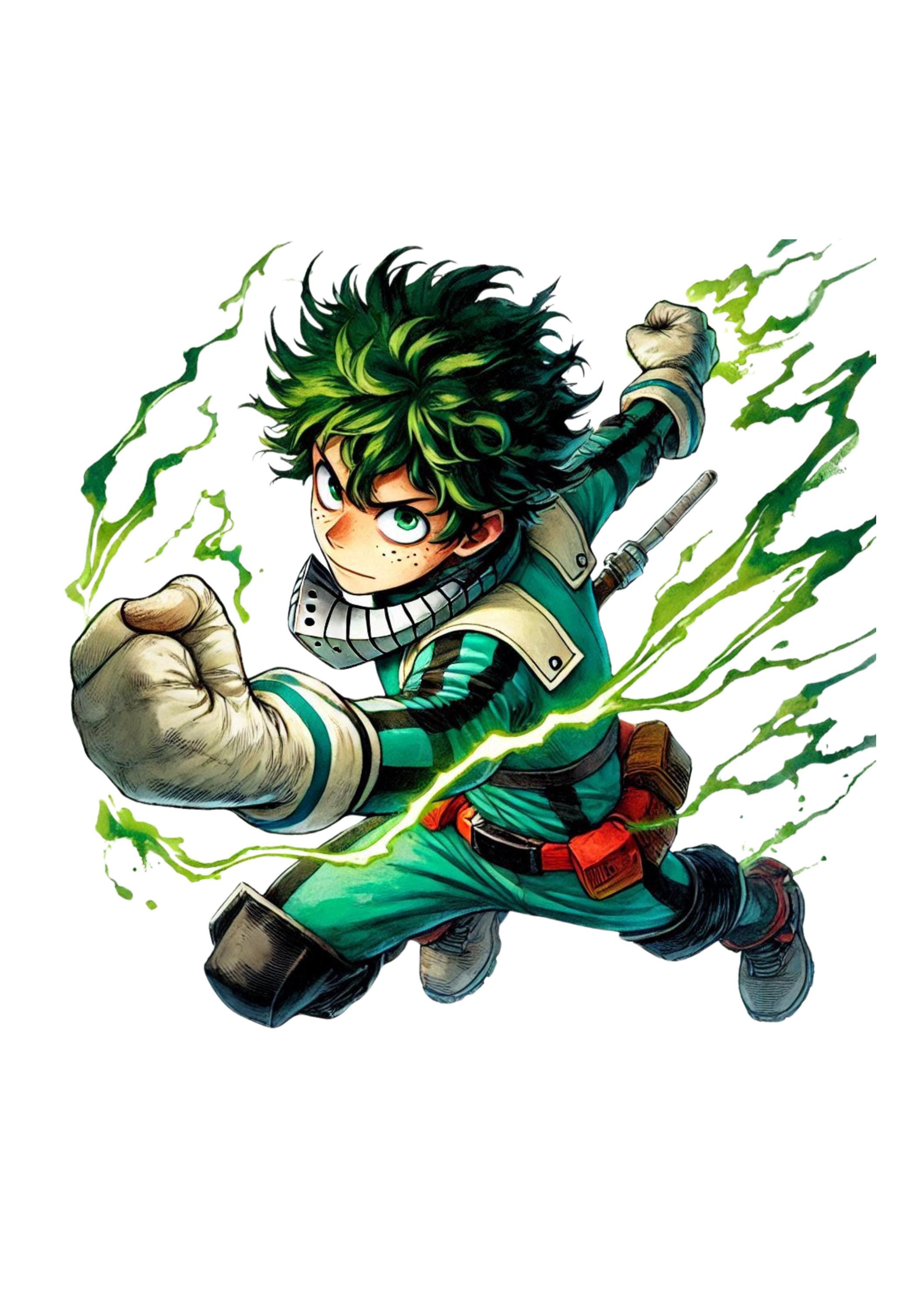 Watercolor My Hero Academia Poster PNG Epic Anime Hero Art, Instant ...