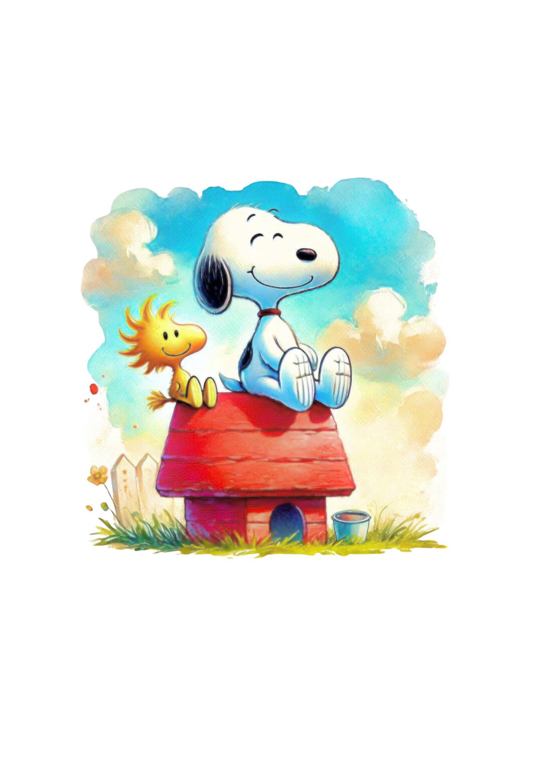 Watercolor Snoopy Clipart Poster Instant PNG Download - Etsy