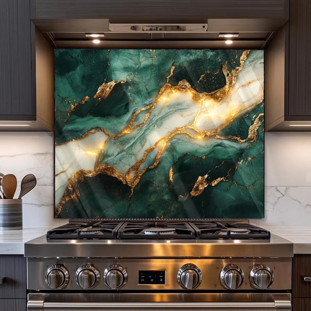Luxury Marble Look Glass Backsplash, Backsplash-8 Option Splash Back ...