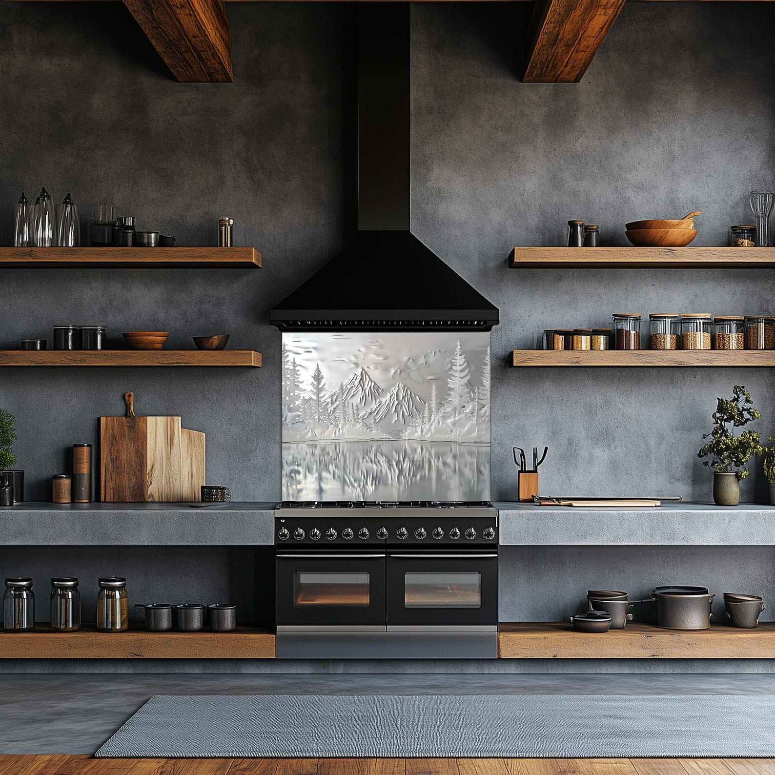 Silver Style Kitchen Backsplash - Mirror Look Landscape Backsplash ...