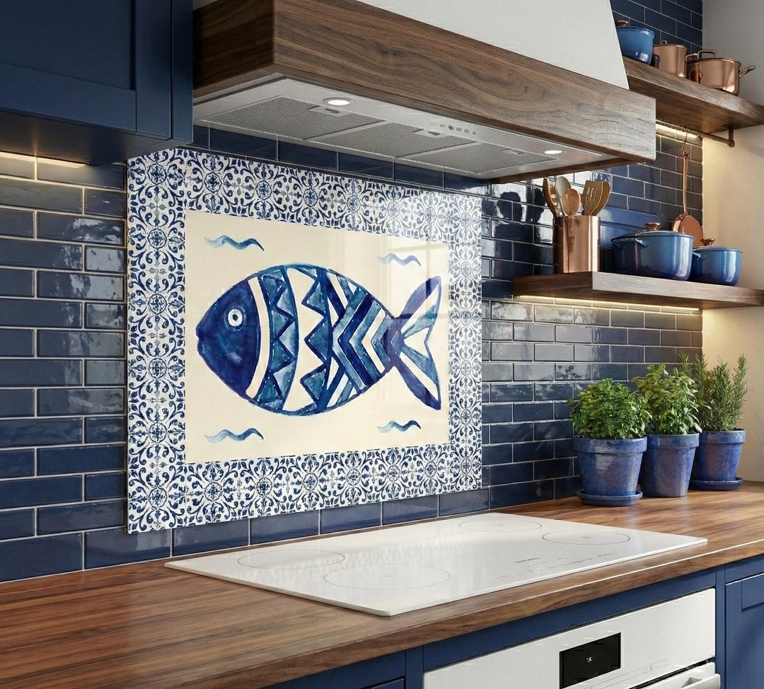 Tempered Glass Backsplash for Kitchen Stove, Heat Resistant Splashback ...