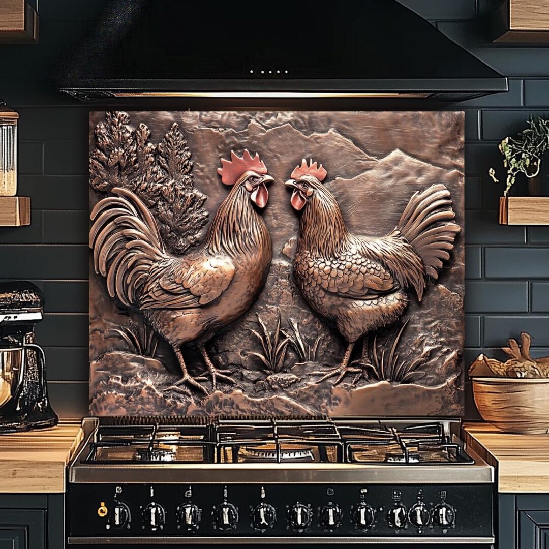 Rooster & Chicken Backsplash, Farmhouse Style Kitchen Backsplash ...