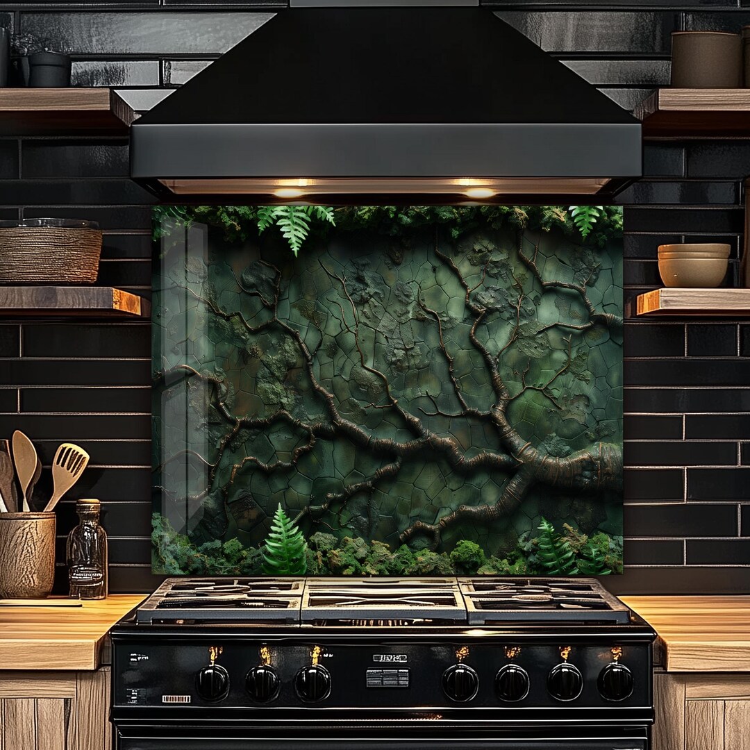 Dark Tempered Glass Backsplash-chopping Board-stove Back Cover-kitchen ...