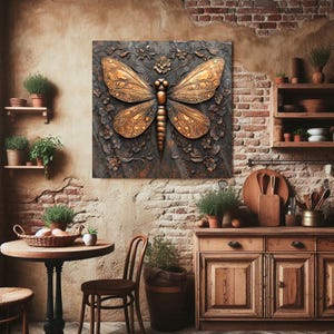Backsplash-copper Look Butterfly Splashback for Stove, Whimsical ...