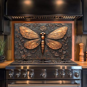Backsplash-copper Look Butterfly Splashback for Stove, Whimsical ...