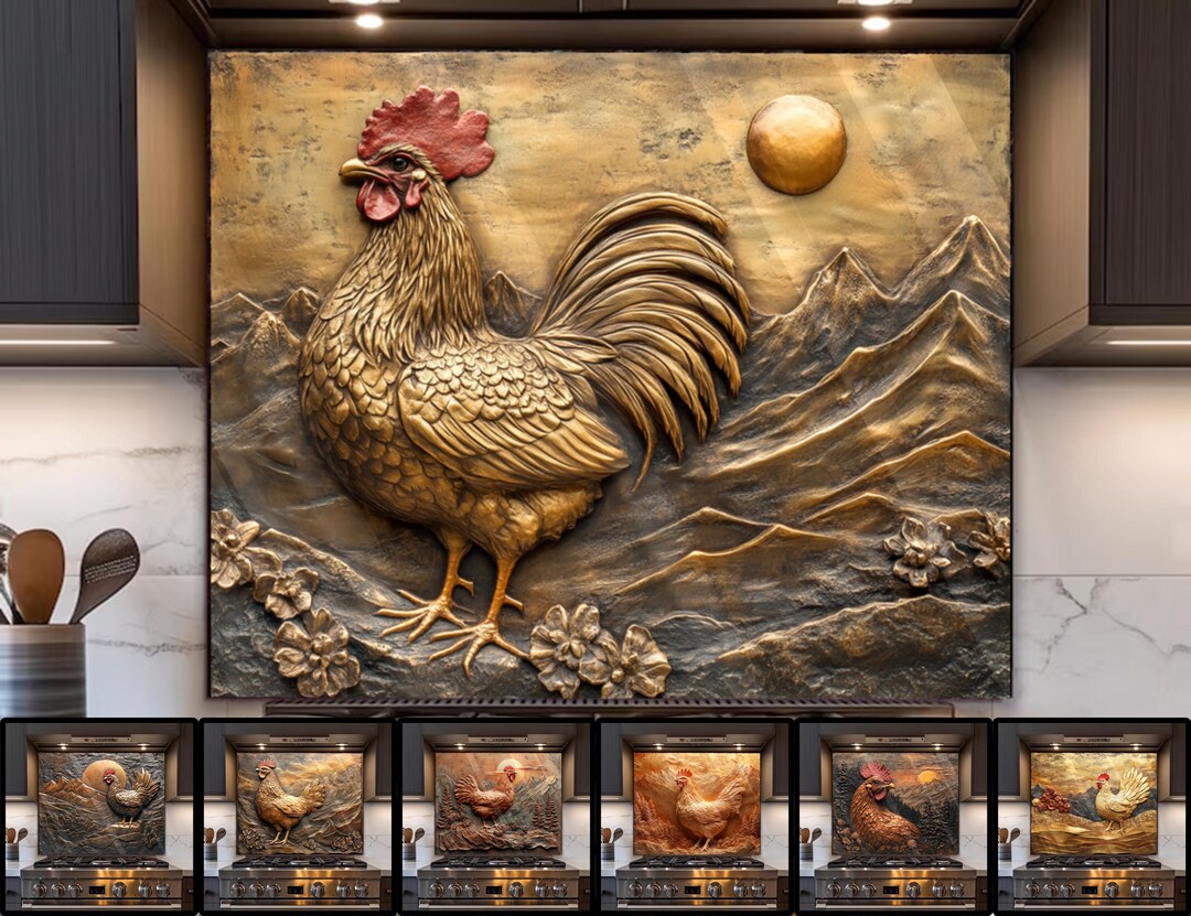 Backsplash-7 Pattern Option, Chicken Backsplash,3d Effect Copper Look ...