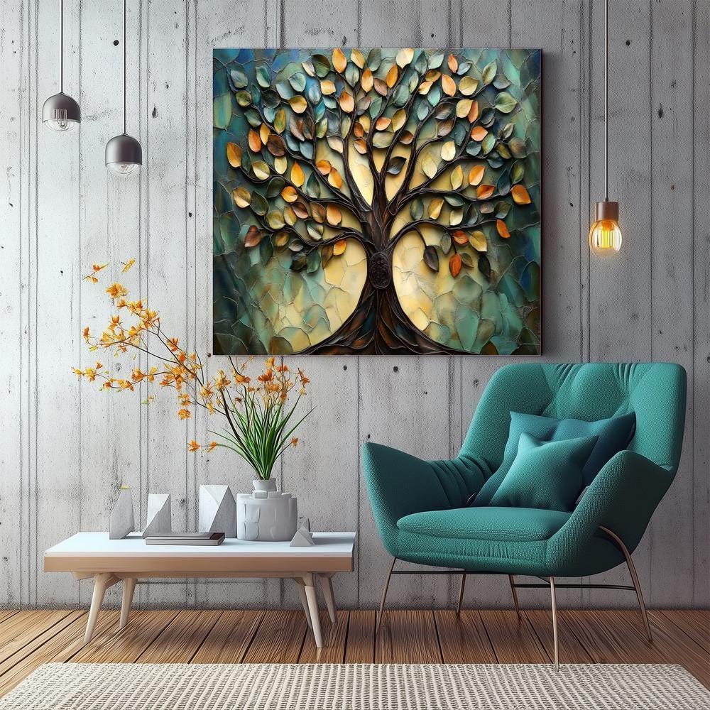 Glass Backsplash, Tree of Life Stained Glass Look One Piece Backsplash ...