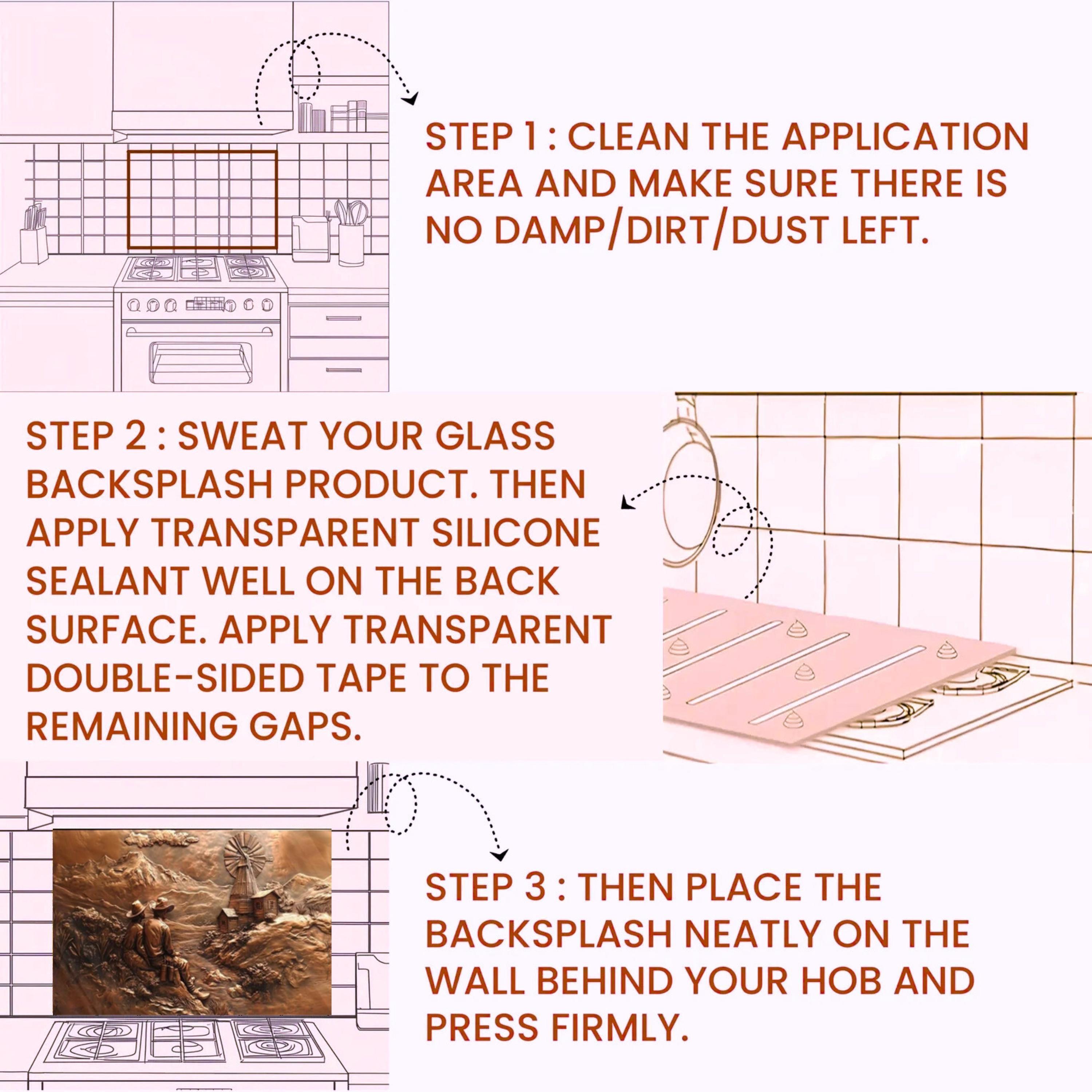 Horse Backsplash-copper Relief Look Adorable Glass Backsplash for ...