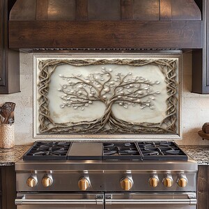 Fireproof Backsplash-tree of Life Kitchen Splashback for Stove Back ...