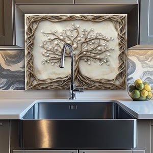 Fireproof Backsplash-tree of Life Kitchen Splashback for Stove Back ...