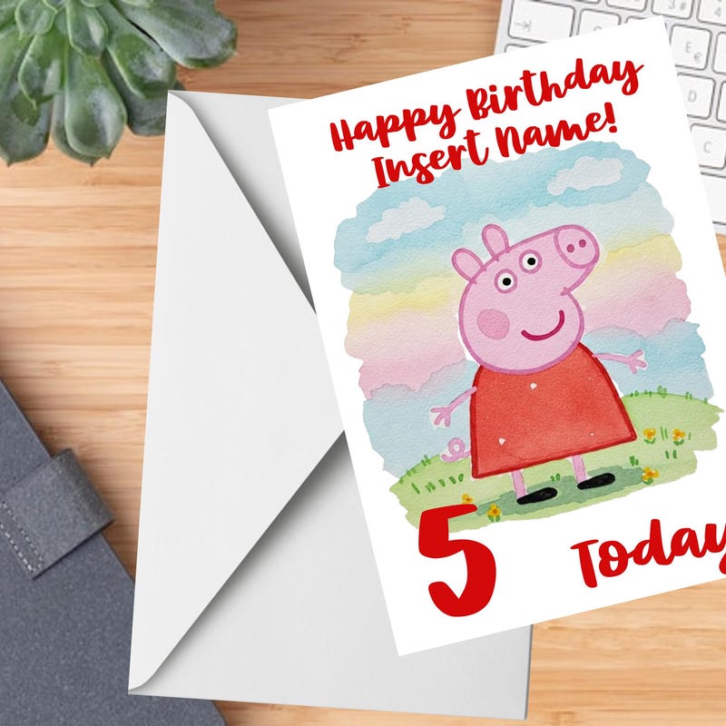 Peppa Pig Card - Etsy