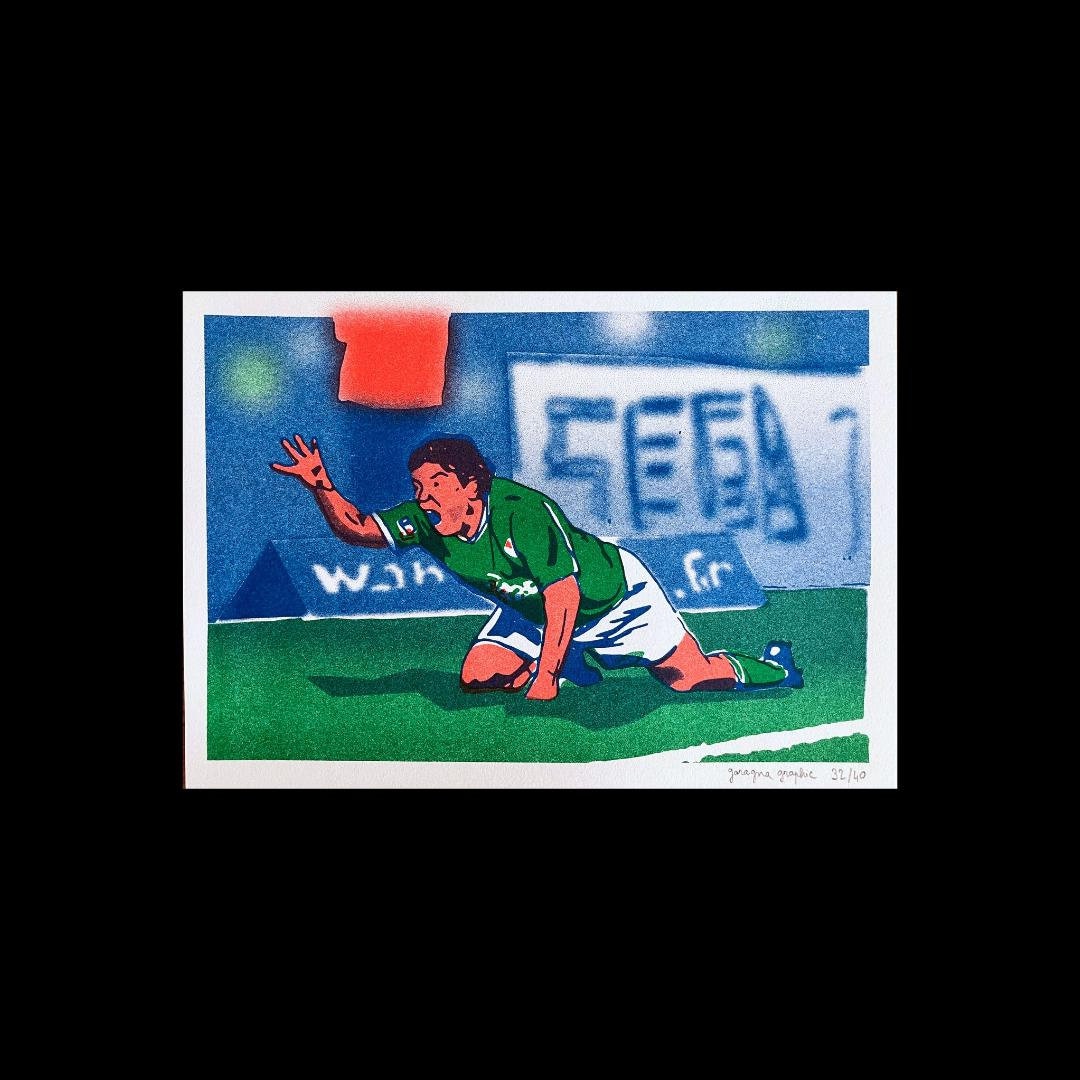 Legend 00's, Alex Dias, Riso A4 Print, the Panther, Saint-etienne, 1993 ...
