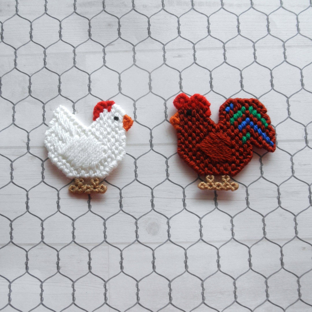 Plastic Canvas Chicken and Rooster Refrigerator Magnets/kitchen Magnet ...