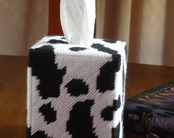 Cow Print Tissue Box Cover - Etsy