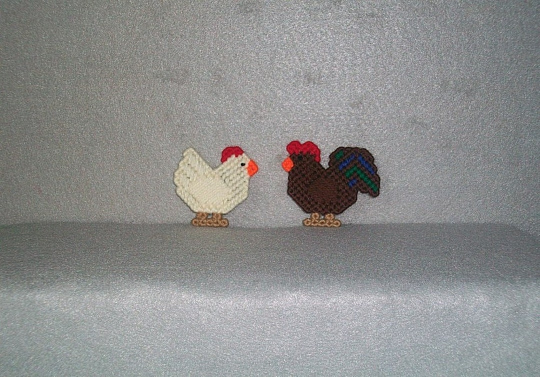 Plastic Canvas Chicken and Rooster Refrigerator - Etsy