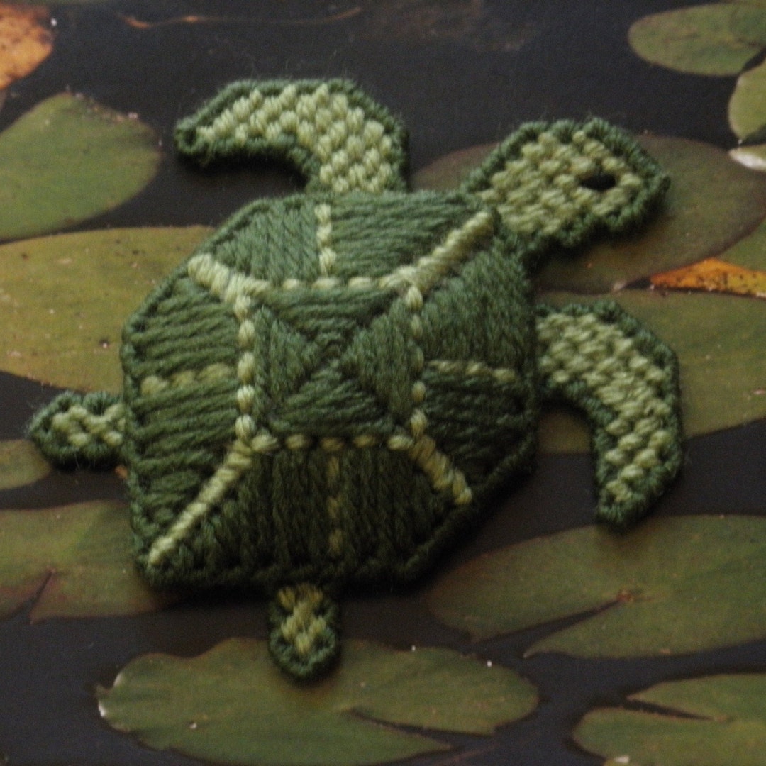 3D Plastic Canvas Turtle Magnet: Sea Turtle Decor - Etsy