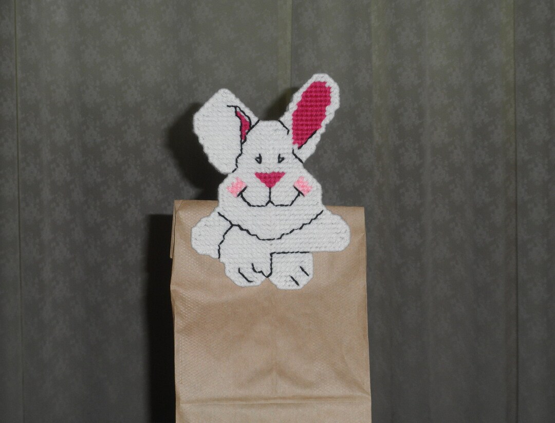 Plastic Canvas White Bunny Chip Clip: Novelty Bag Clip - Etsy
