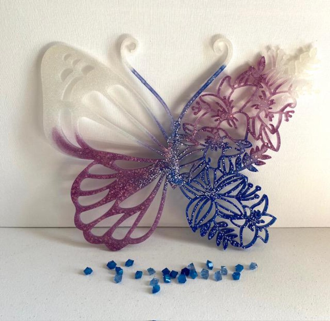 Extra Large Glitter Butterfly Wall Hanging in Premium Resin - Etsy