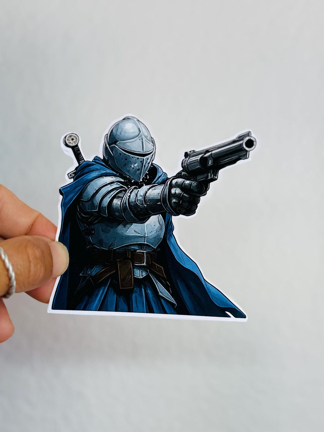 Knight With Sword and Revolver Vinyl Stickers Waterproof Car Bumper ...