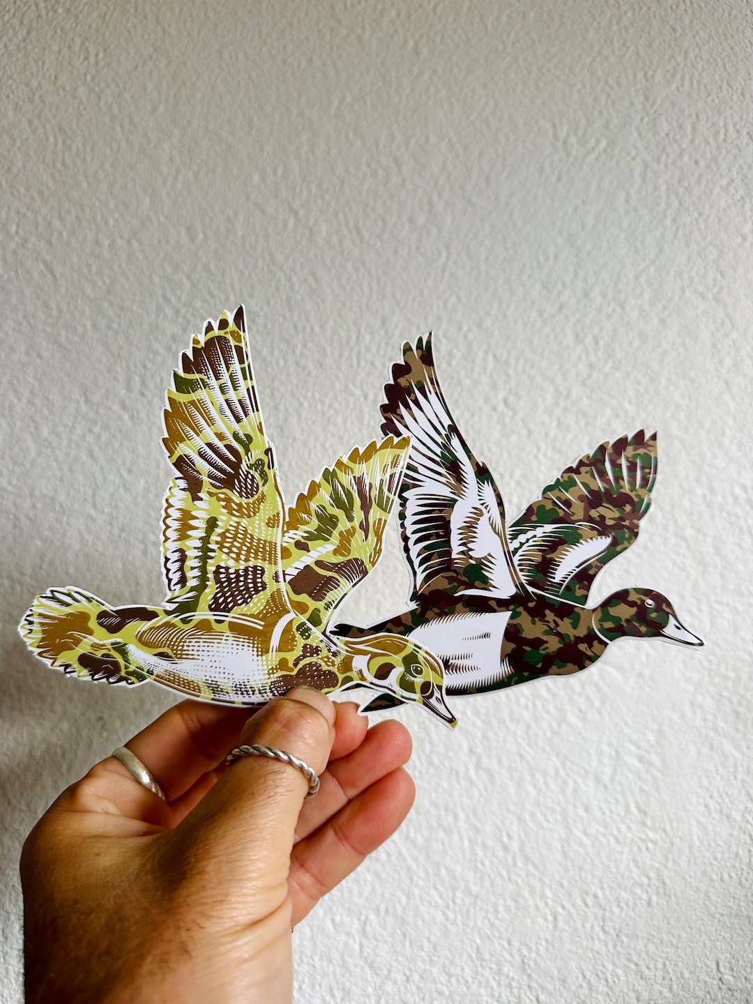 Set of 2 Ducks Hunting Camouflage Ducks in A Row Decal Hunt Gear ...