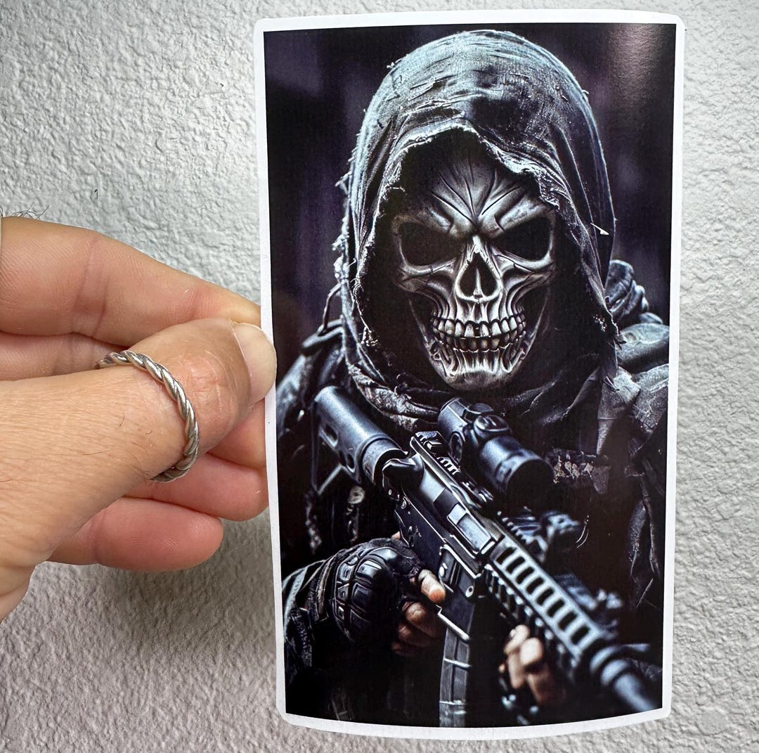 Tactical Military Skull Grim Reaper Sniper Sticker AR-15 Decal Death ...