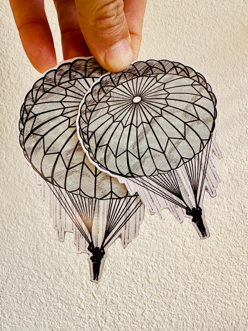 Paratrooper Set of 2 Stickers Parachute American Soldier Ranger Sticker ...