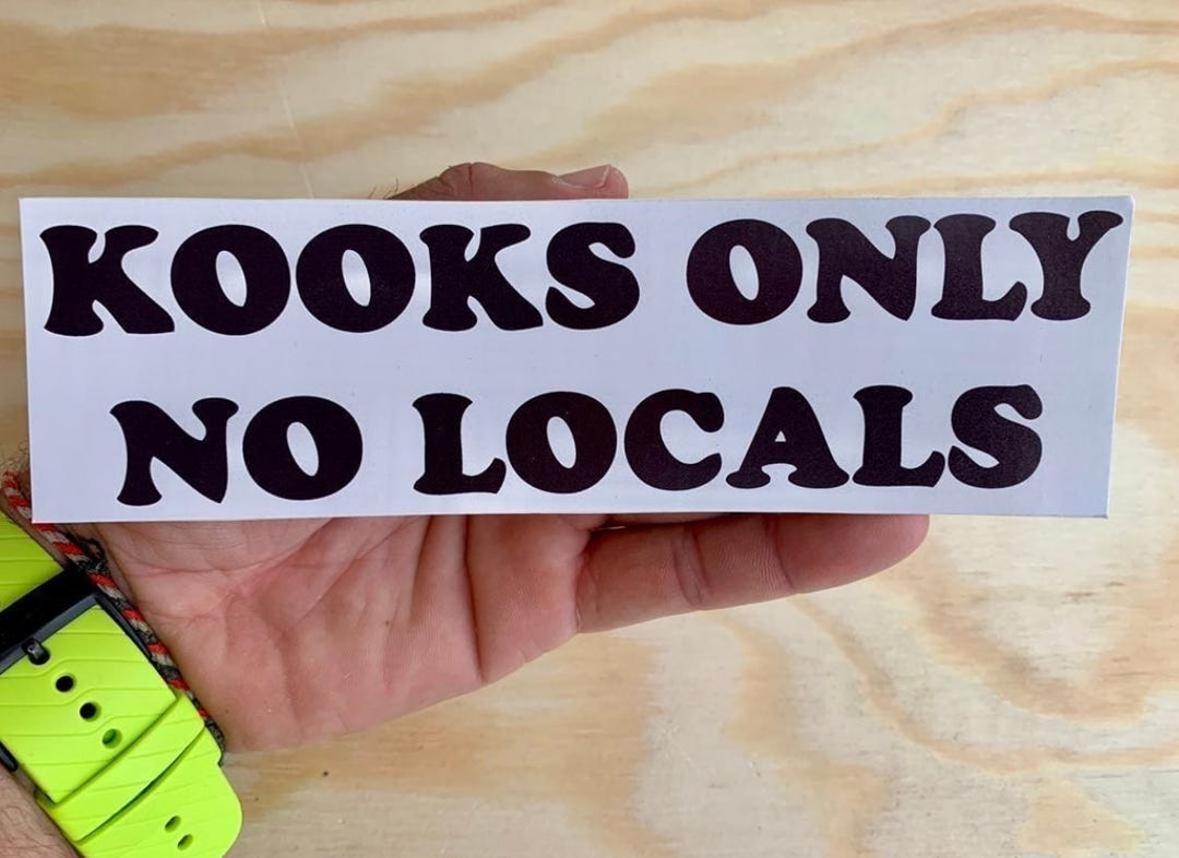 Kooks Only No Locals Surf Sticker Skate Surfboard Snowboard Decal - Etsy