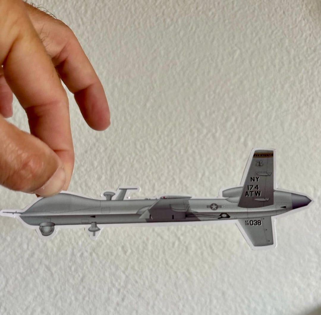 General Atomics MQ-9 Reaper US Navy Sticker Jet Plane Decal Car Bumper ...