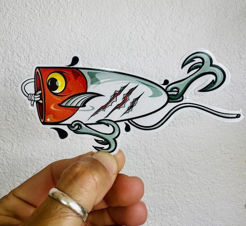 Bait Fishing Lure Trout Sticker Bass Large Mouth Fishing Decal Boat ...