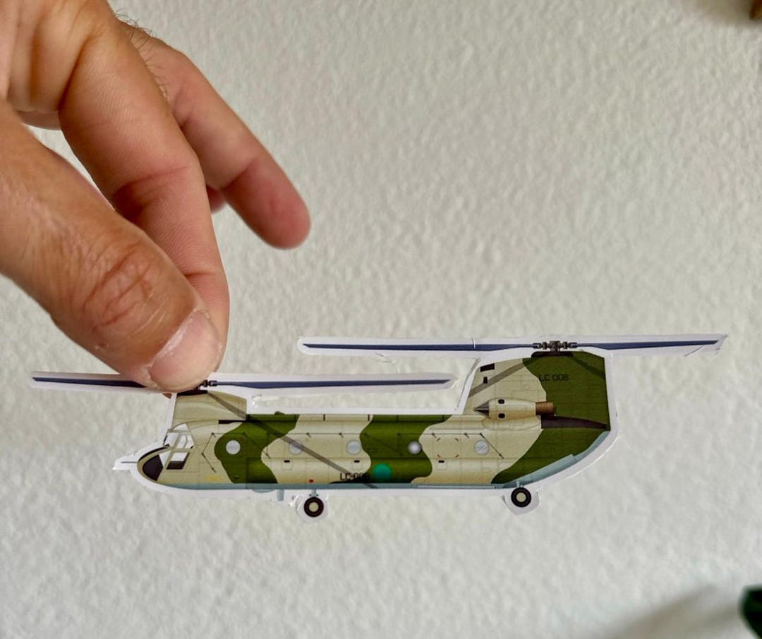 Boeing CH-47 Chinook Helicopter Sticker Army Military Car Bumper Decal ...