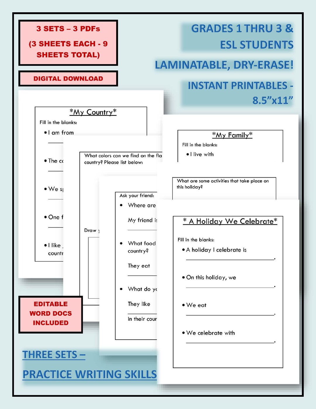 Cultural Diversity Worksheets for Kids Grades 1-3 Social Studies ...