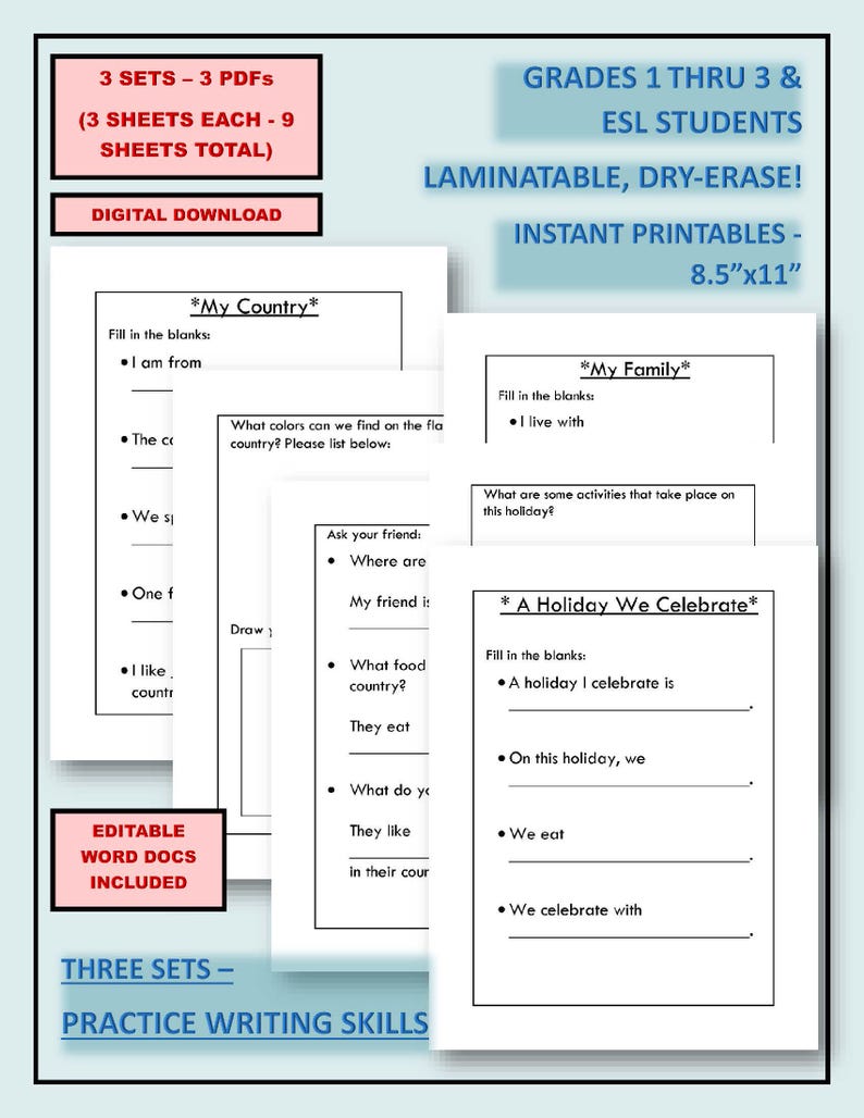 Cultural Diversity Worksheets for Kids Grades 1-3 Social Studies ...