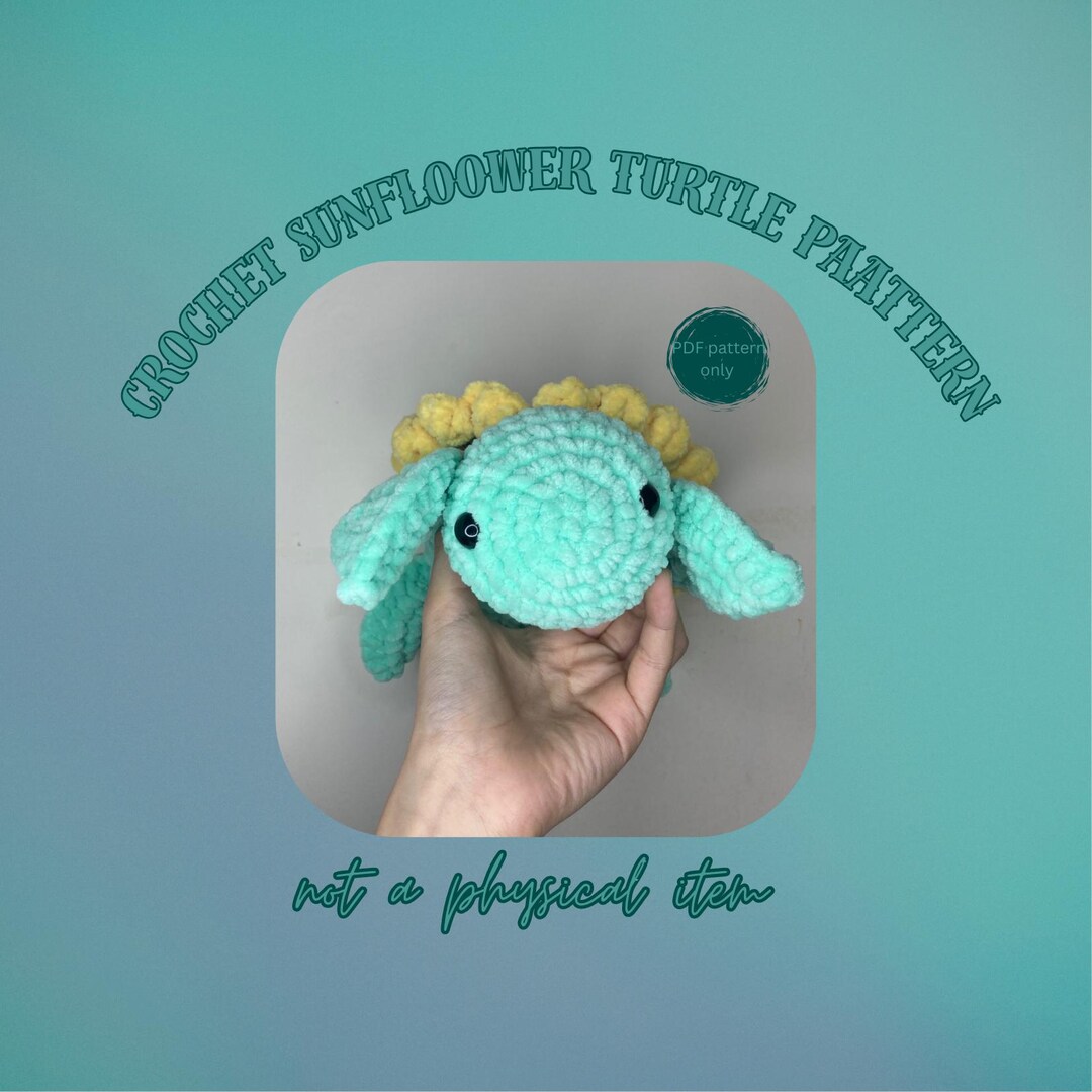 Cute Crochet Sunflower Turtle Pattern - Etsy