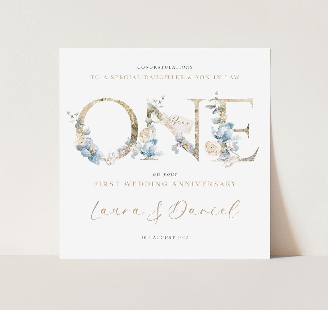 Personalised First Wedding Anniversary Card, 1st Wedding Anniversary ...