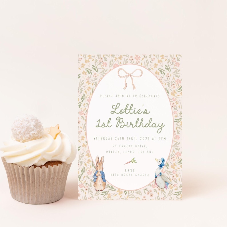 DIGITAL Peter Rabbit Invite, Beatrix Potter Birthday Invite, Birthday ...