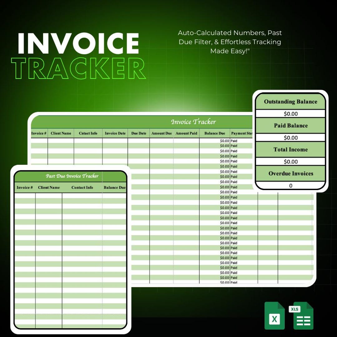 Small Business Spreadsheet for Simple Invoice Tracker & Payment Manager ...