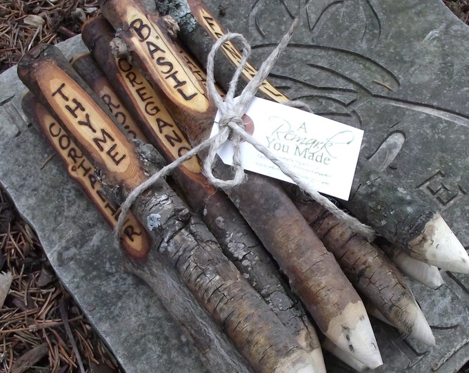 Wood Garden Markers Handmade From Reclaimed Tree Branches - 10 Rustic ...